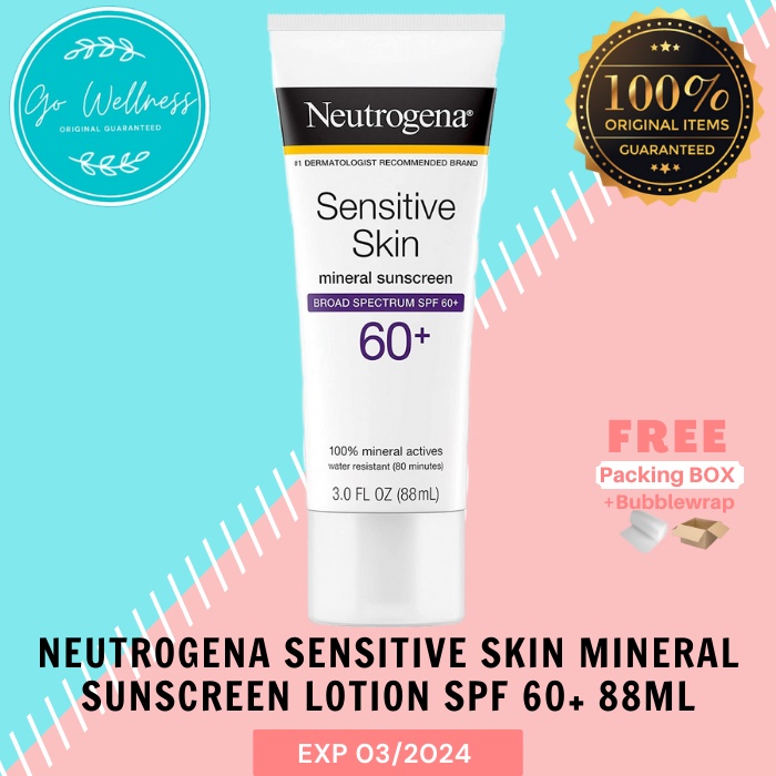 Neutrogena Sensitive Skin Mineral Sunscreen Lotion spf 60+ 88ml ...