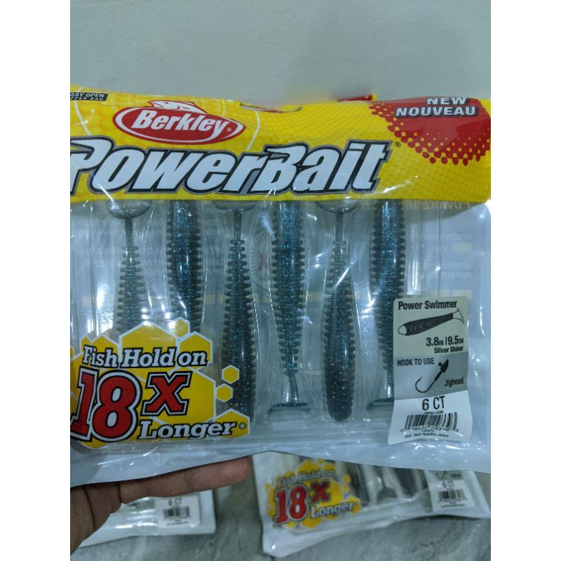 Berkley Soft Plastic Lure Power Bait USA 18x Power Swimmer Shad 3.8 ...