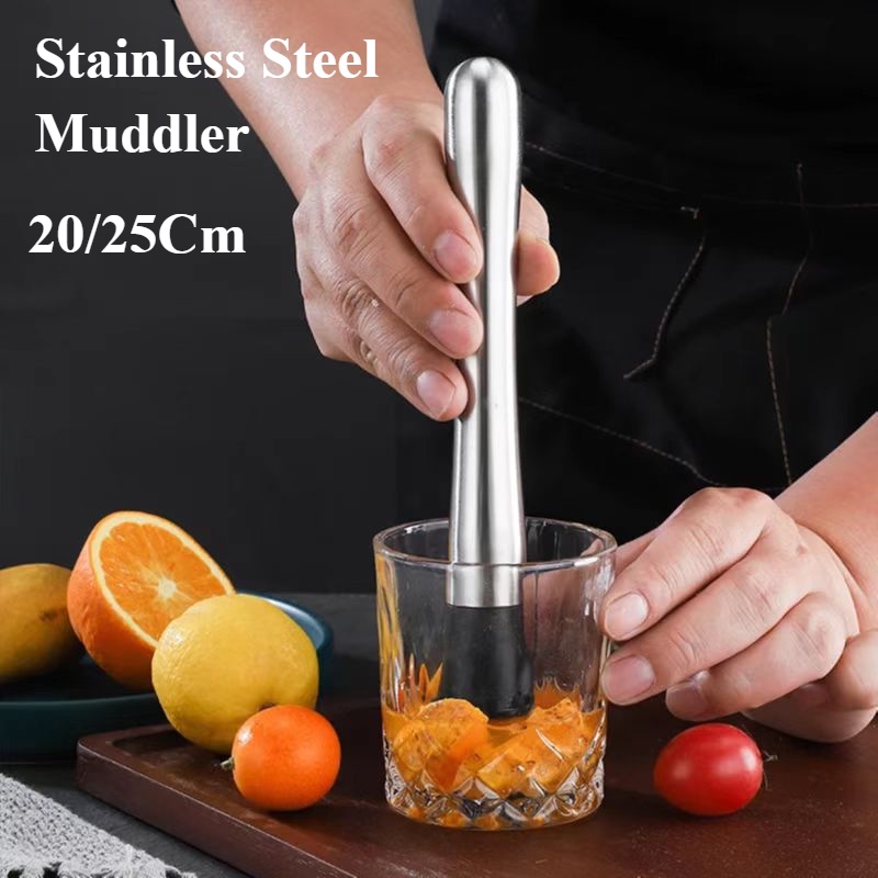 Cocktail Ice Hammer Crusher Muddler Swizzle Stick Stainless Steel DIY ...