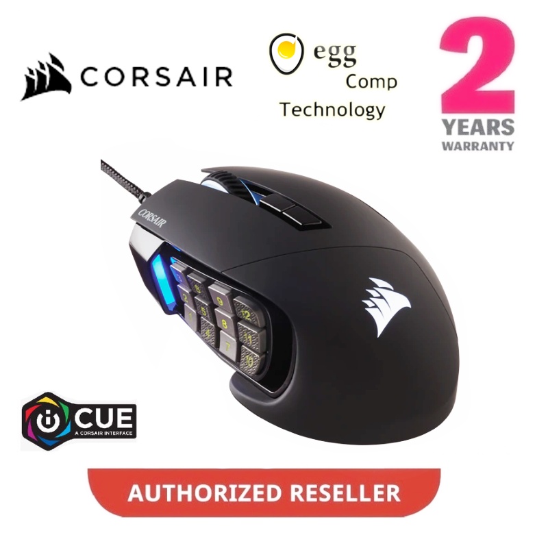 Corsair SCIMITAR RGB ELITE Optical MOBA MMO Gaming Wired Mouse 18000DPI (CH-9304211-AP) | Shopee ...