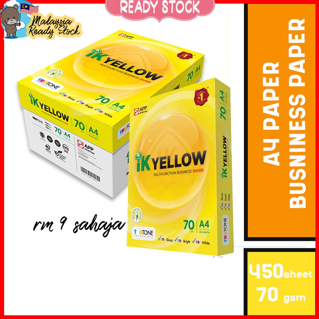 IK Yellow 70gsm A4 Paper (450 Sheets x 1 Ream) | Shopee Malaysia