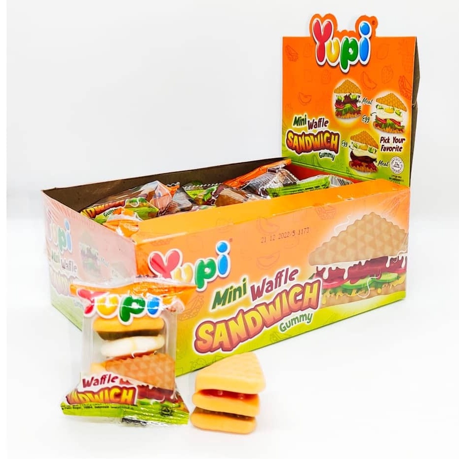 YUPI MINI WAFFLE SANDWICH GUMMY 24x8g | Shopee Malaysia