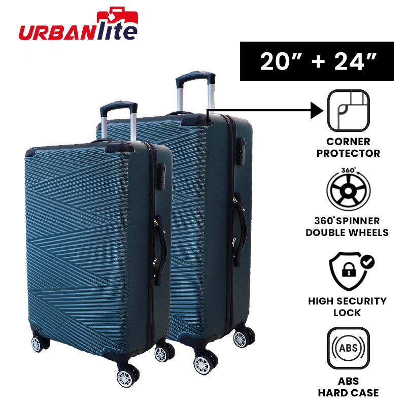 Urbanlite Echo 2.0 (2 in1) 20" + 24" Bundle Set Luggage 360 8 Wheels spinner ABS Hard case ...