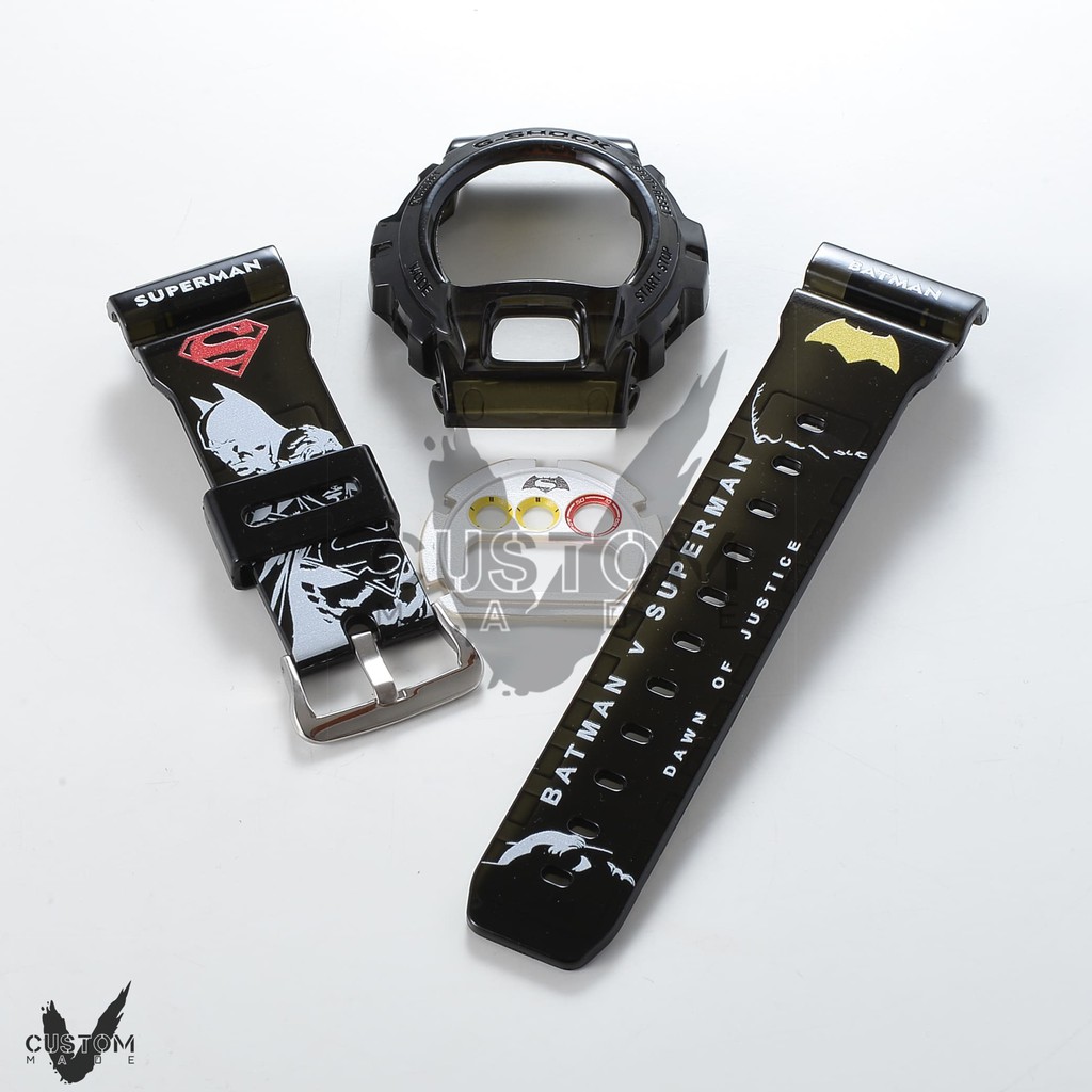 (Vcustom) DW6900 CUSTOM PRINTING " BATMAN SUPERMAN " BAND AND BEZEL ...