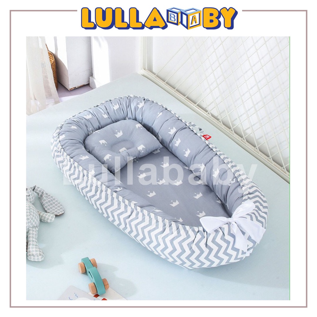 🔥READY STOCK🔥 Baby Nest Bed with Pillow Cotton Baby Bed Portable Crib ...