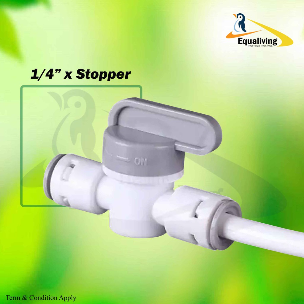 1/4'' OD Hose Quick Connector Ball Valve / Stopper / Stop Valve RO ...