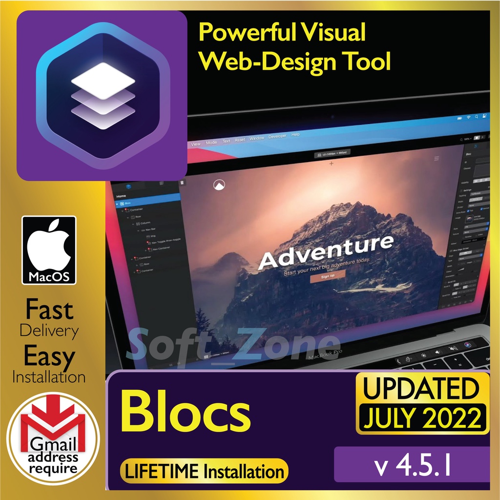 Blocs 4.5.1 - Powerful Visual Web-Design Tool [macOSX Monterey (Intel/M1) Support] - Digital ...