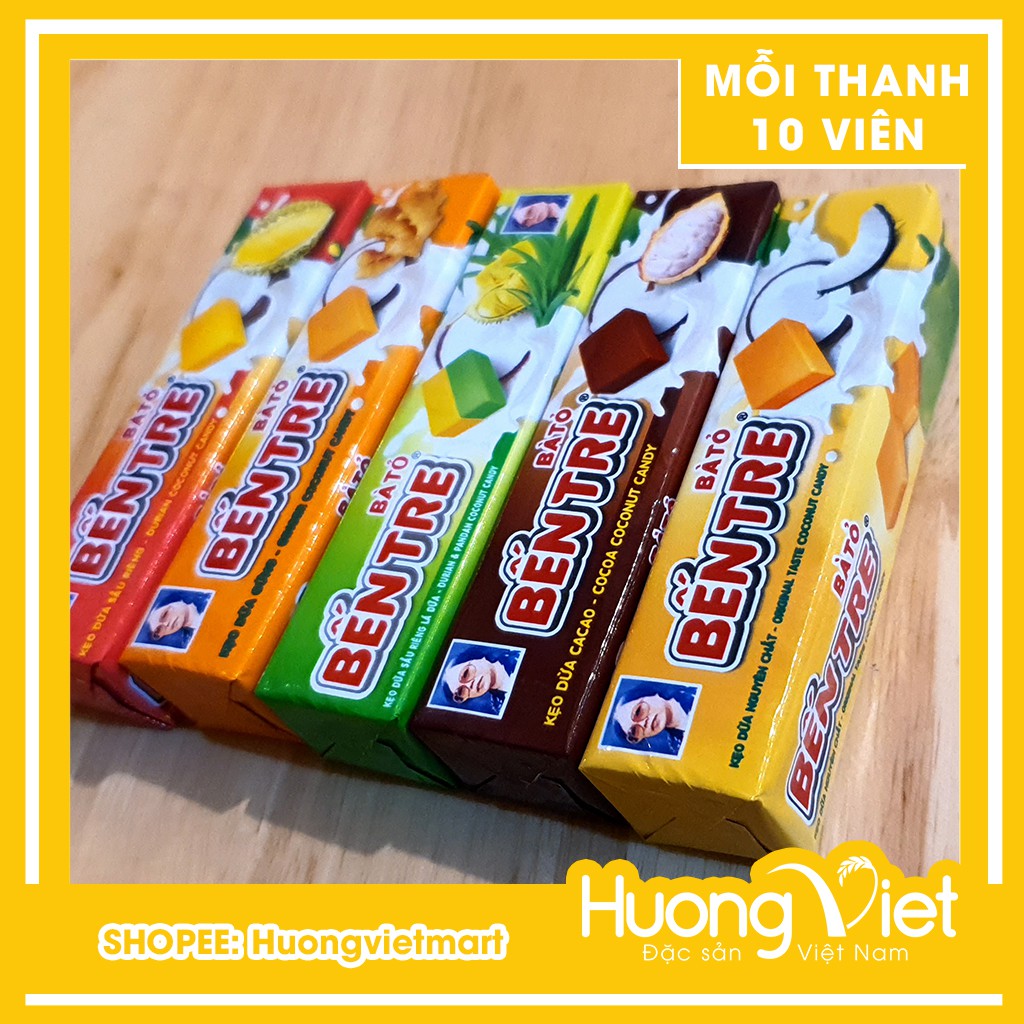 Ben Tre Hai To coconut candy 5 different flavors 1 BAR 10 TABLETS ...