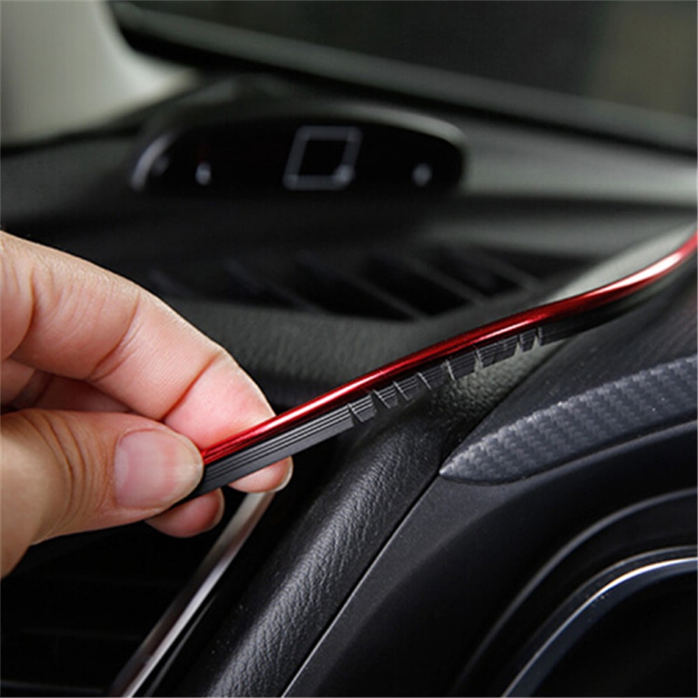 5M/Roll Car Strip Grid Decoration Interior Wire Dashboard Aircond Trim ...