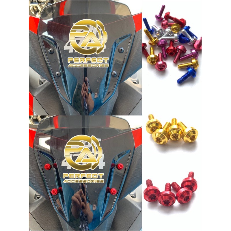 (4 biji) Screw Alloy Visor Yamaha NVX155 Allen Key Bunga (5 colour ...
