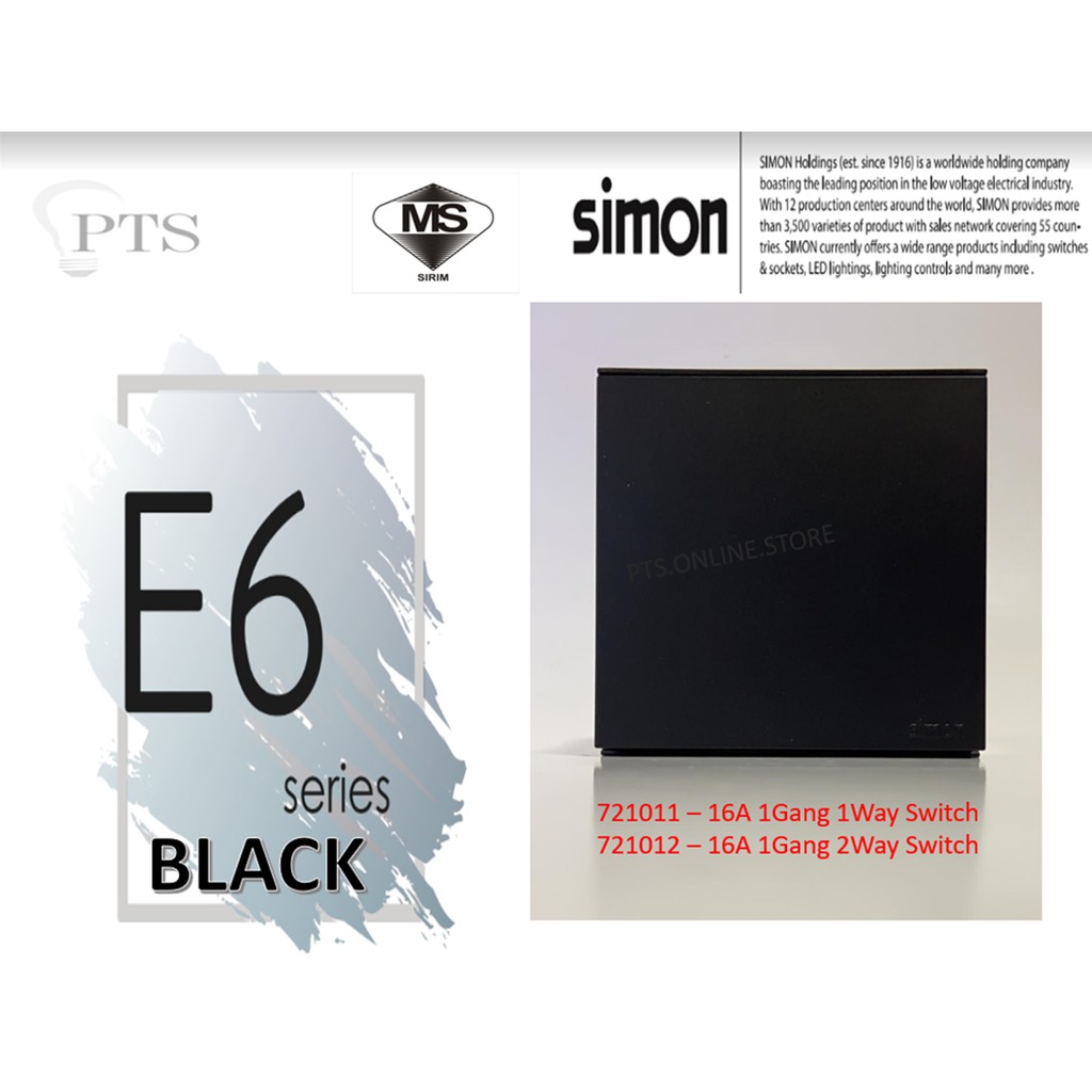 SIMON E6 BLACK - Suis 16A 1Gang 1Way ,1 Gang 2 Way Switch | Shopee Malaysia