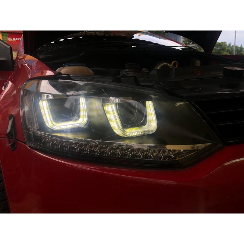Volkswagen polo Vento 2010 - 2018 hatchback sedan U front projector ...