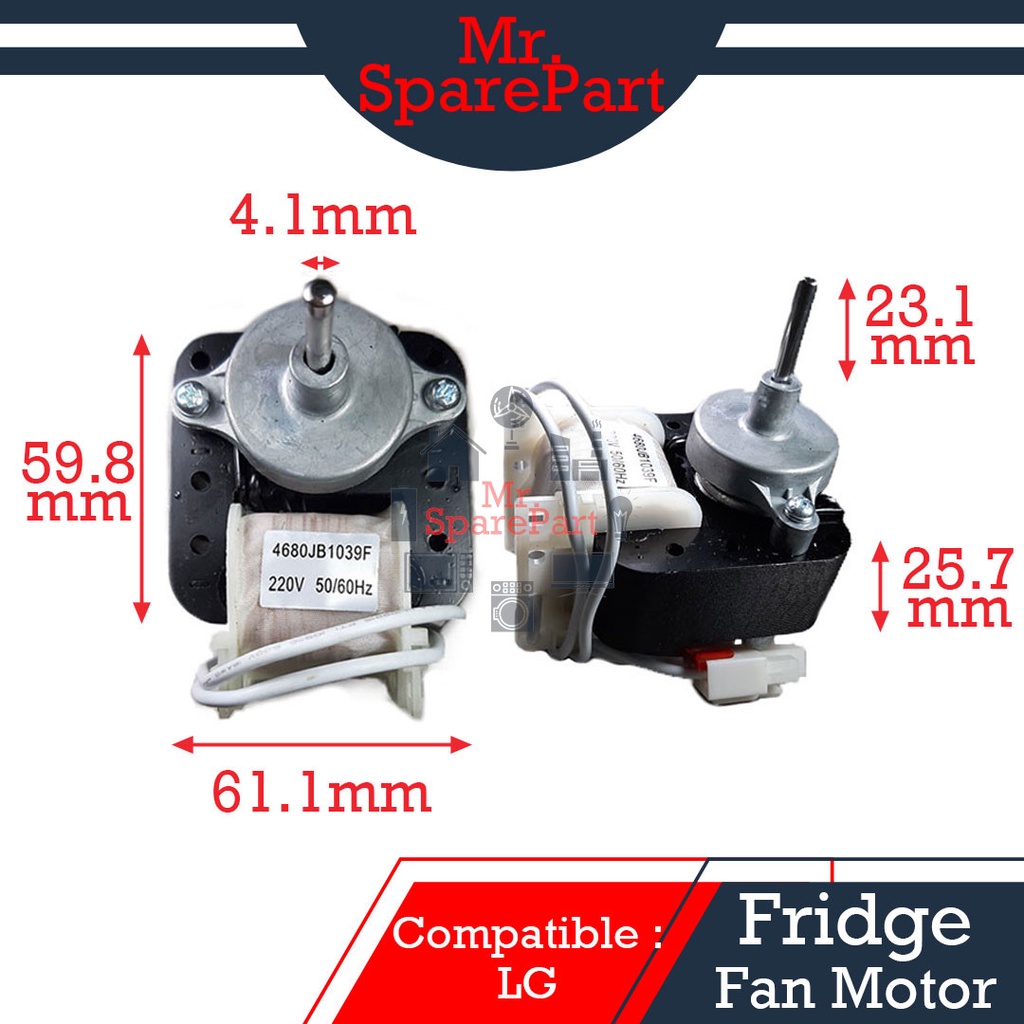 ( Compatible : LG ) Fridge Fan Motor 4680JB1039F | Shopee Malaysia