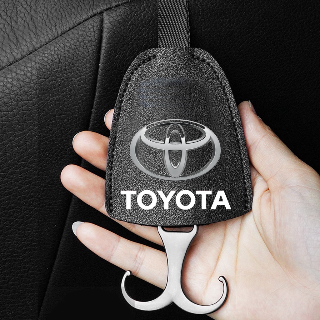 1PC Toyota Logo Hanger Hook Leather Cover Yaris Vios Vellfire Alphard ...