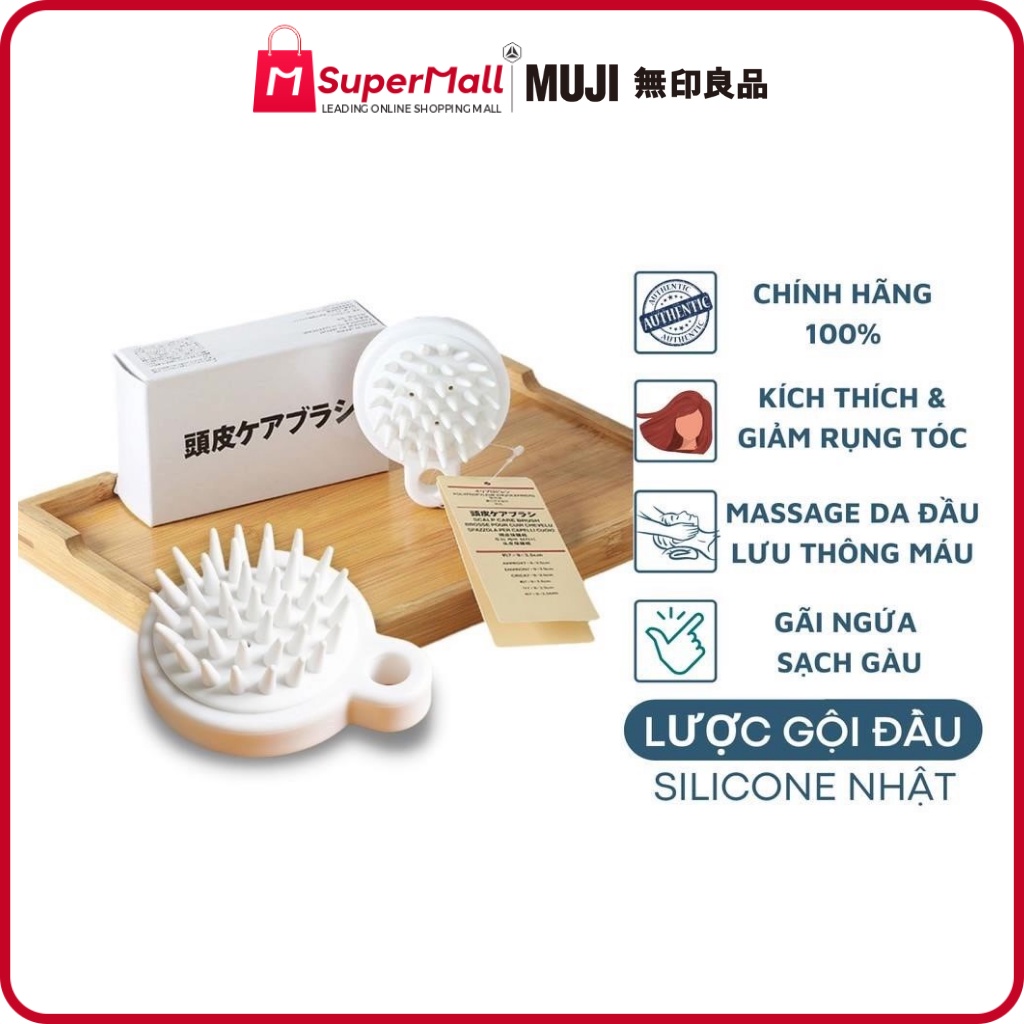 Muji Silicone Shampoo Comb - Deep Cleans Dirt On The Scalp, Exfoliates ...