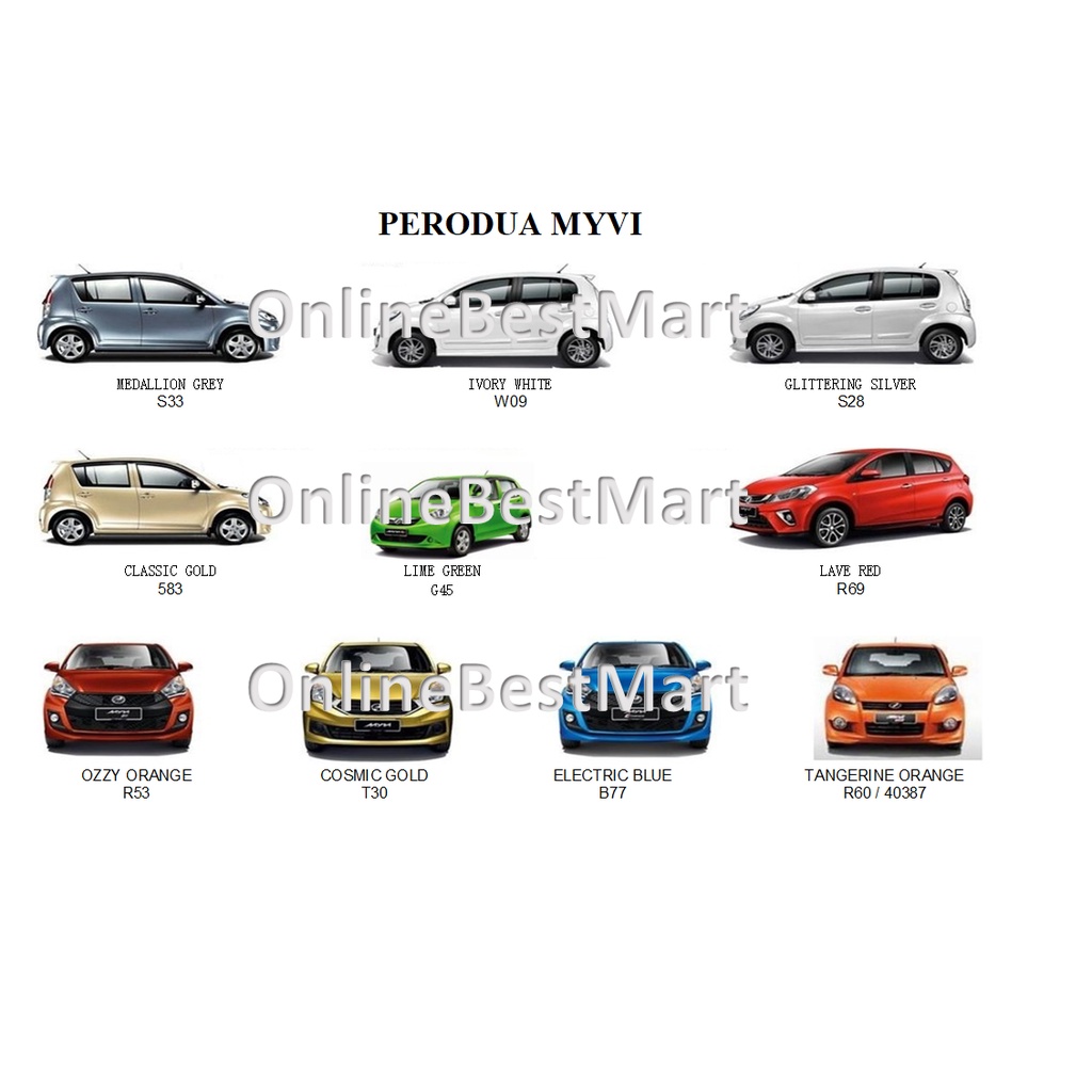 Perodua MYVI Original Colour Touch Up Paint.(10ml 0r 20ml) | Shopee ...