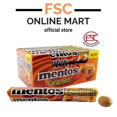 [FSC] Mentos Caramel & Chocolate Candy (OUTER) 18stick x 37gm | Shopee ...