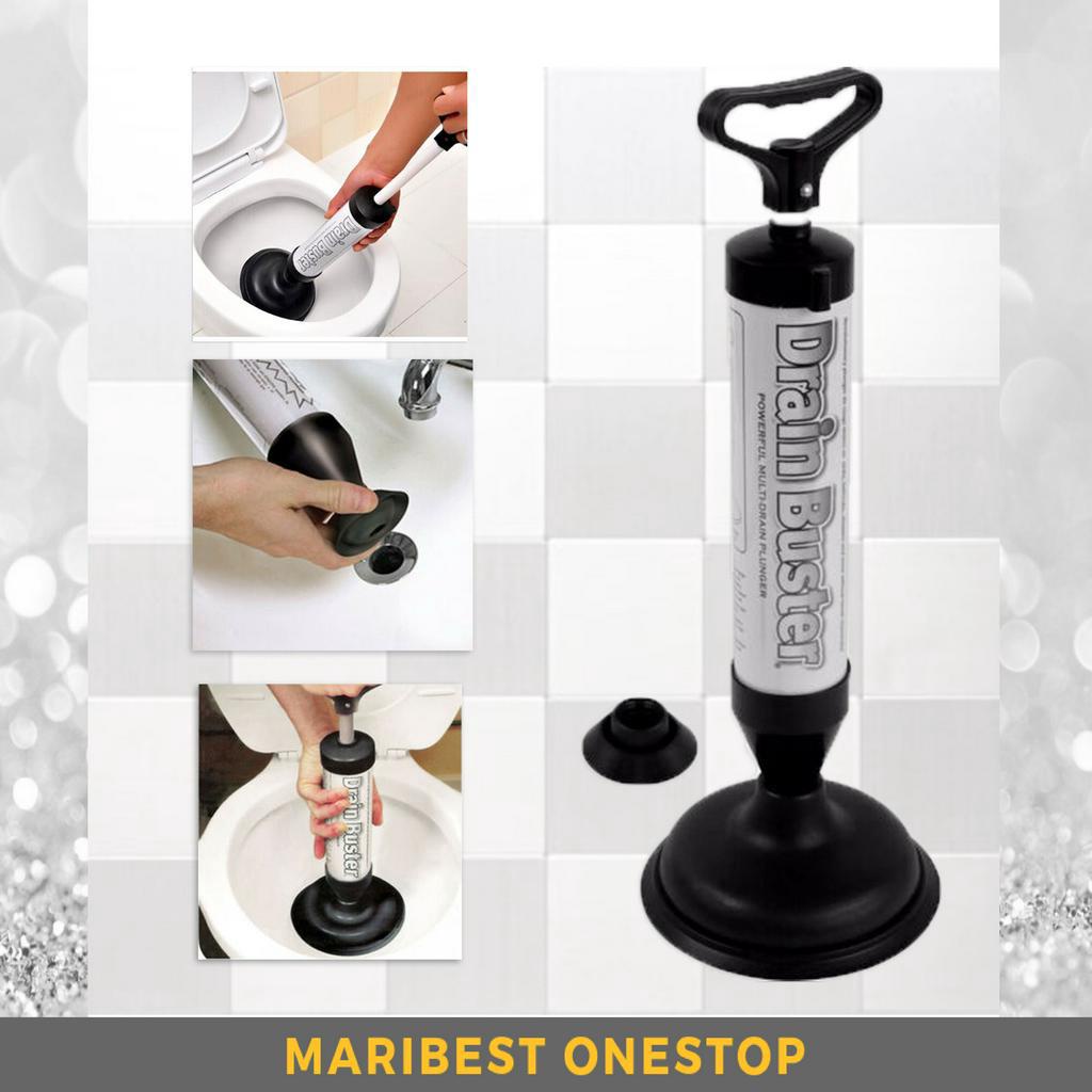 High Pressure Drain Buster Hand Power Clogged Removal Pump Tool Toilet ...