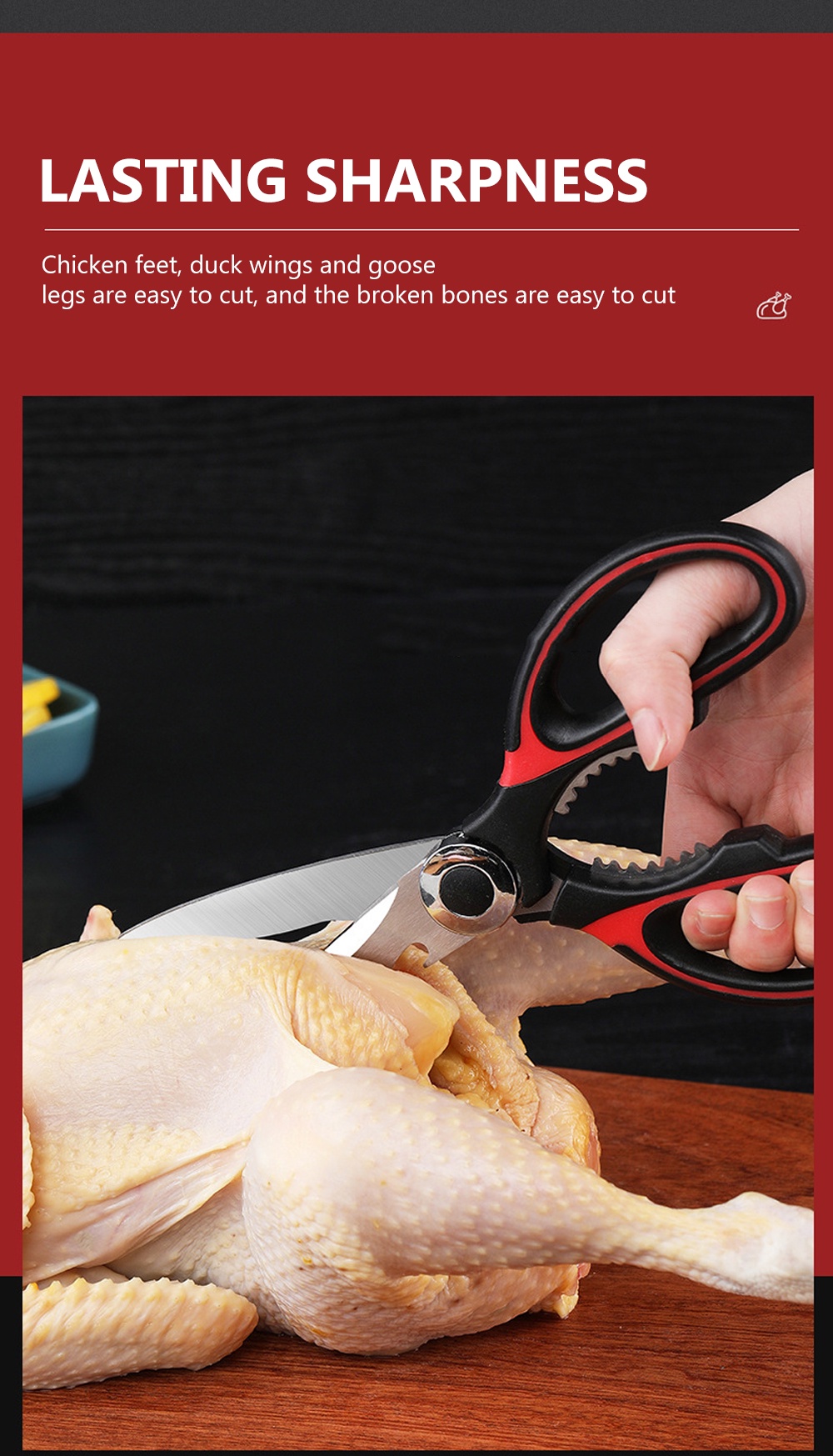 Kitchom Kitchen Multifunction Stainless Scissor Shear Cutter Gunting ...