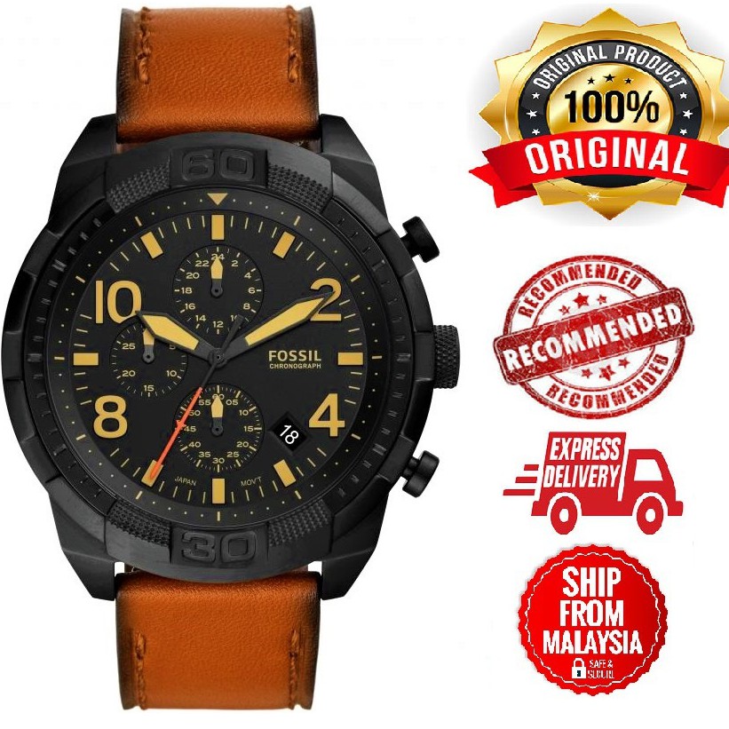 FOSSIL FS5714 FS5713 FS5711 FS5712 Bronson Chronograph Luggage Leather ...