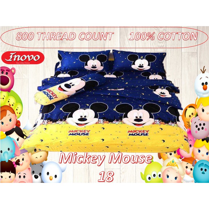 [ ]🎁BUY NOW Get 1 MYSTER GIFT🎁Mickey Mouse Cartoon Single / Queen / King Size Bedsheet (18 ...