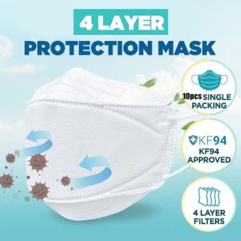 KF94 3D Fish Mouth Face Mask Disposable Earloop 4ply Mask (Non-Medical ...