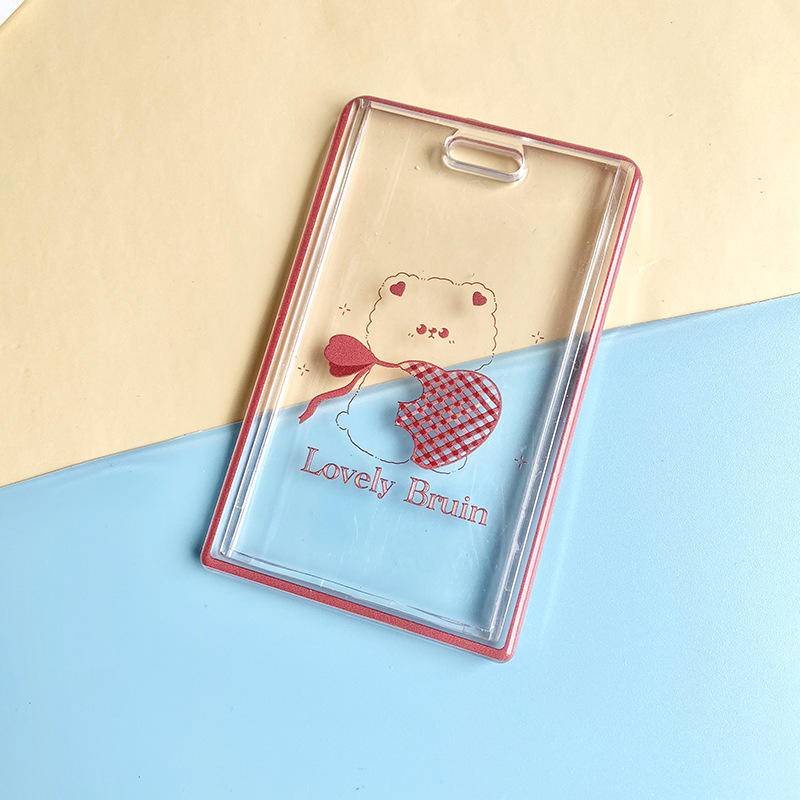 Acrylic Transparent Business Card Holder Cute Cartoon Push-pull Card ...
