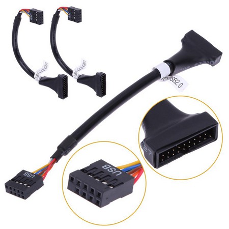USB 3.0 20 Pin Male to USB 2.0 9 Pin Motherboard Female Cable | Shopee ...