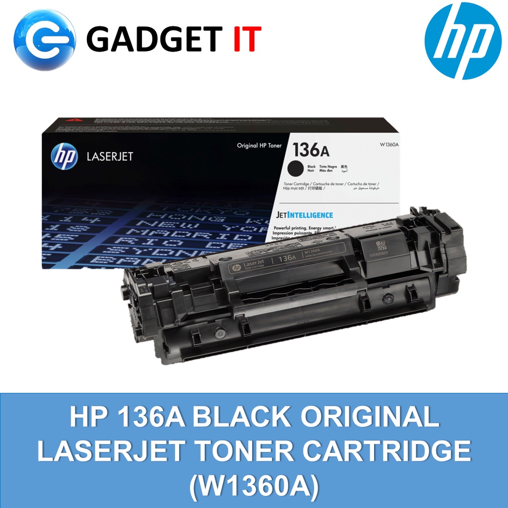 HP 136A / 136X BLACK ORIGINAL LASERJET TONER CARTRIDGE (W1360A / W1360X ...