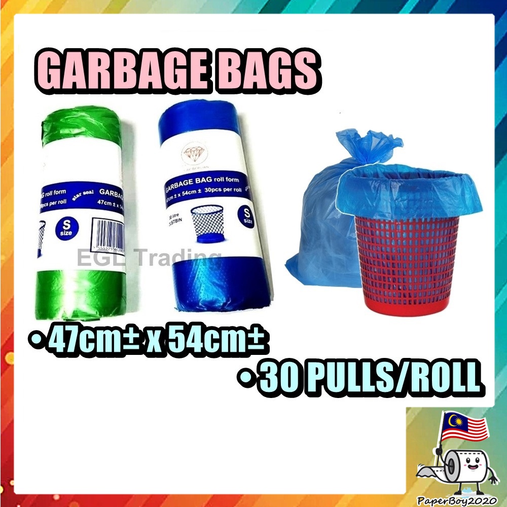 🇲🇾Ready Stock🇲🇾30 Pulls💥47cm± x 54cm± Cap Berlian Plastic Dustbin Bag ...