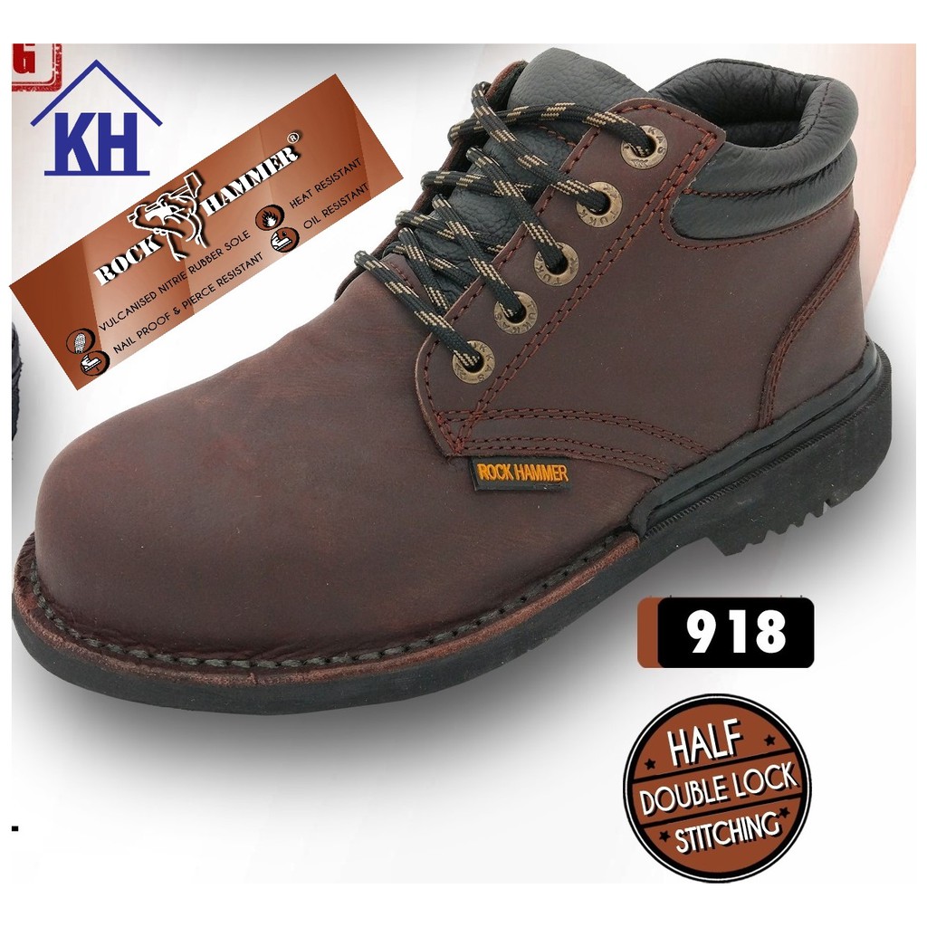 ROCK HAMMER Safety Shoes Buffalo Leather [Code: 918]/Kasut Keselamatan ...
