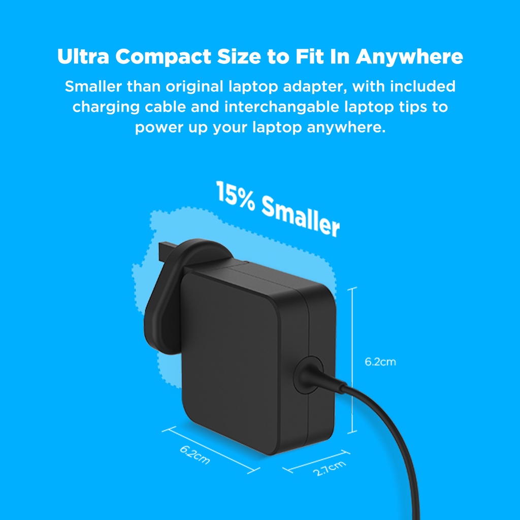 Innergie T6 65W Universal Laptop Charger Power Adapter - Compatible ...