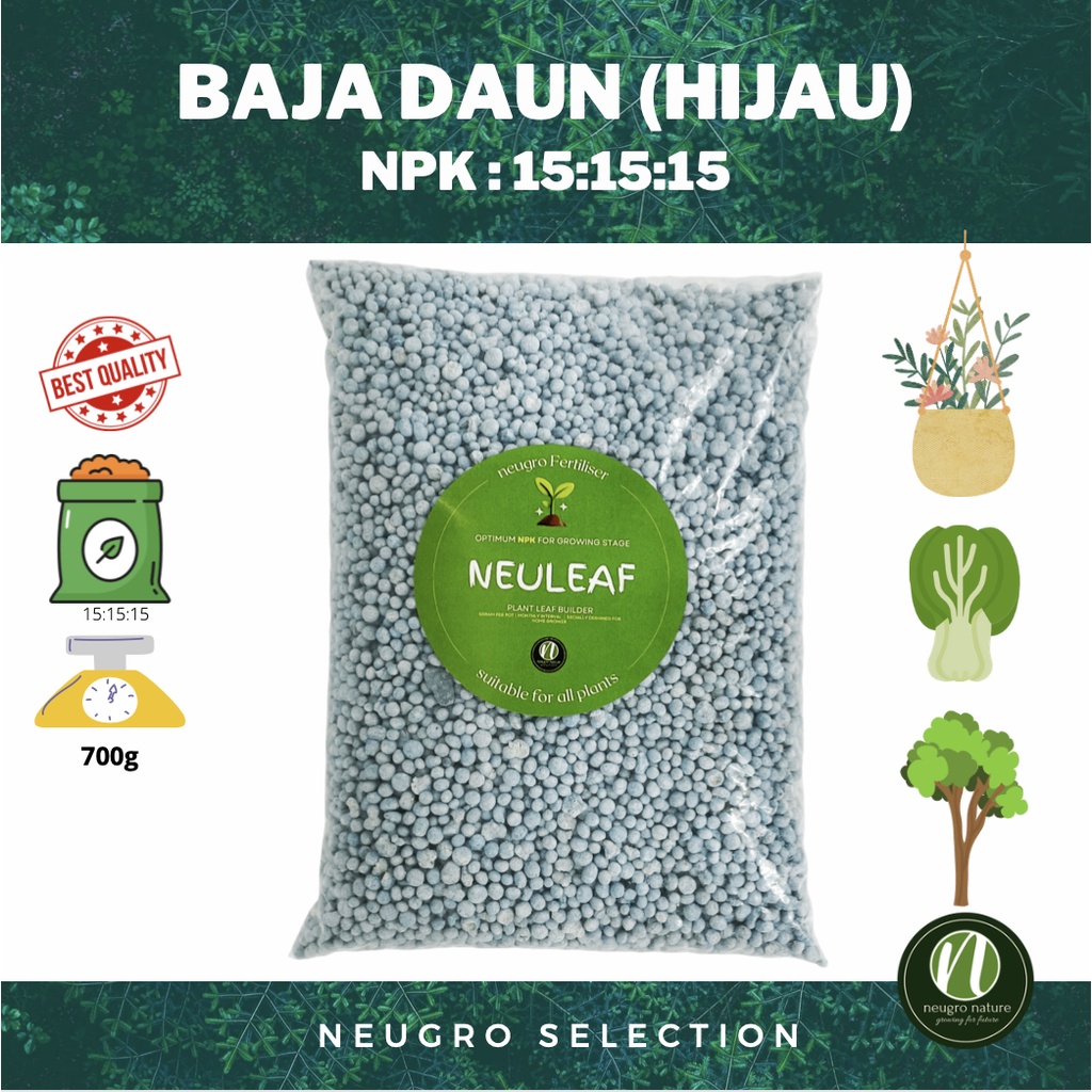 NEULEAF BAJA DAUN Hijau_(700g)_BAJA SUBUR NPK_16:16:16_Berkembang daun ...