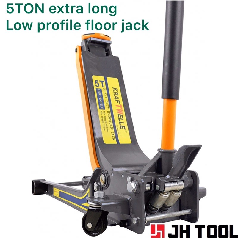 JHTOOL 5T Professional Car Jack, Flat, Blue (Insertion Depth 85 mm ...