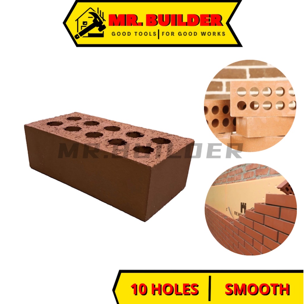 MR.BUILDER 10 Hole Facing Brick 5 Hole Facing Bricks Garden Bricks ...