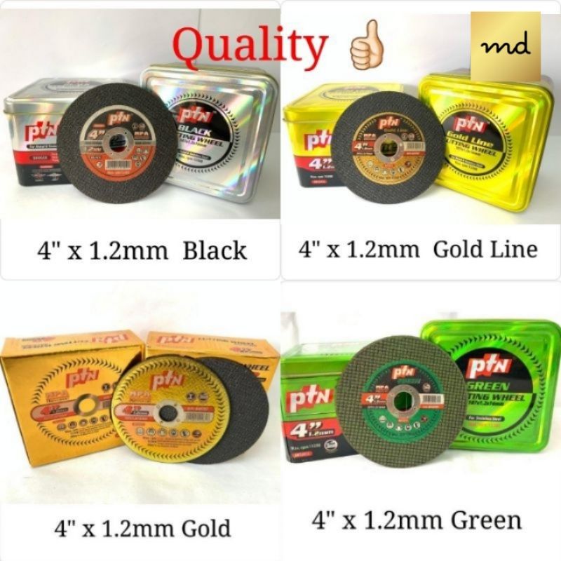 50 Pieces PTN 4" Gold Line, Gold, Green, Black Cutting Disc For Cutting ...
