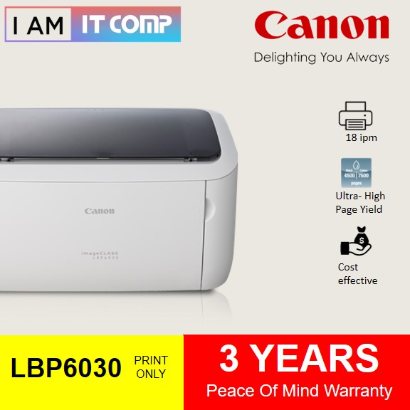 Canon LBP6030 imageCLASS Monochrome Single Function Laser Printer (White) | Shopee Malaysia