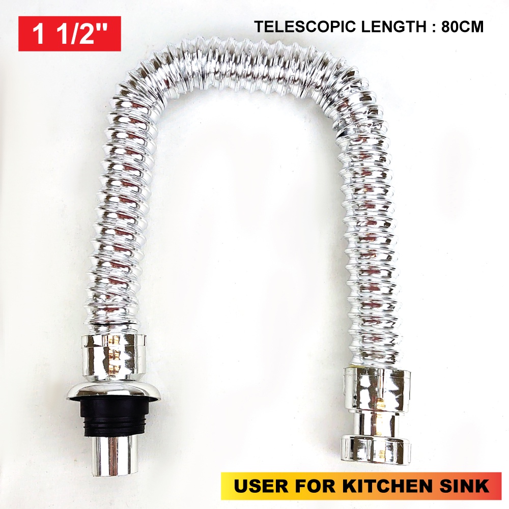 Heavy Duty Flexible ABS Pipe Tube Hose Unitrap Outlet Sink Drain Waste ...