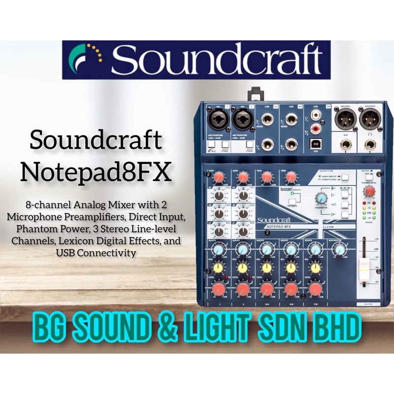 SOUNDCRAFT Notepad8FX Small-format Analog Mixing Console with USB I/O ...