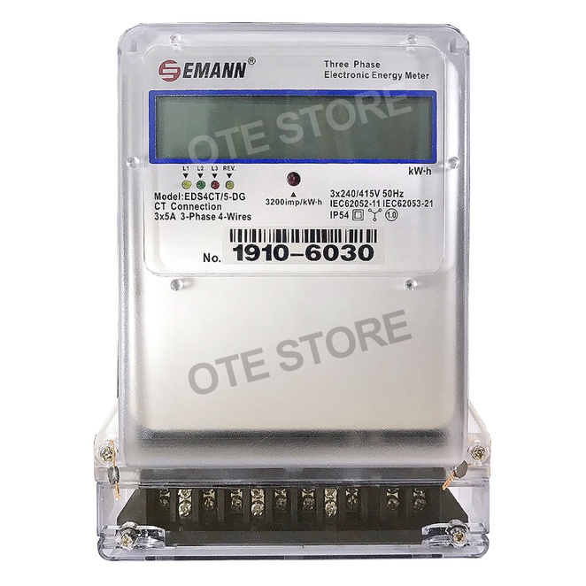 EMANN EDS4CT/-DG 3X/5A 3 PHASE 4 WIRE DIGITAL CT KWH KILO WATT HOUR ...