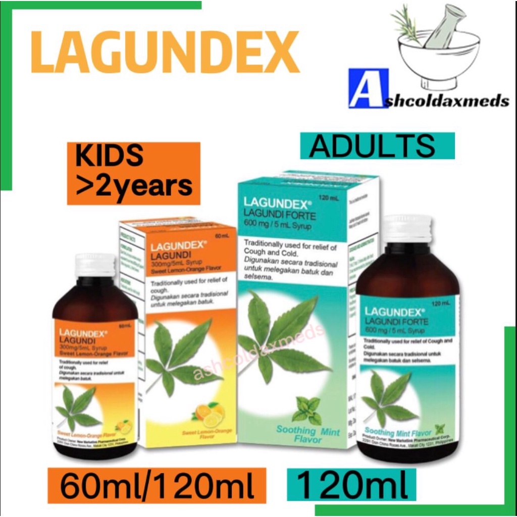Lagundex Lagundi Forte Cough Cold Syrup Herbal 120ml (Mint/Orange ...