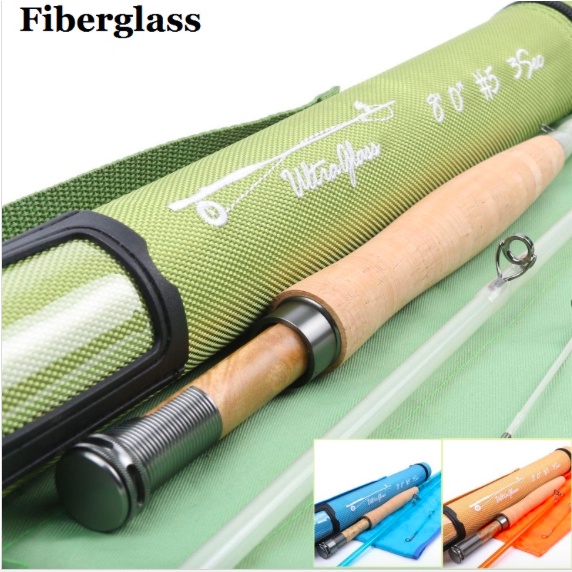 Fiberglass Fly Fishing Rod Transparent Orange 5wt 8ft 3pcs ultra glass ...