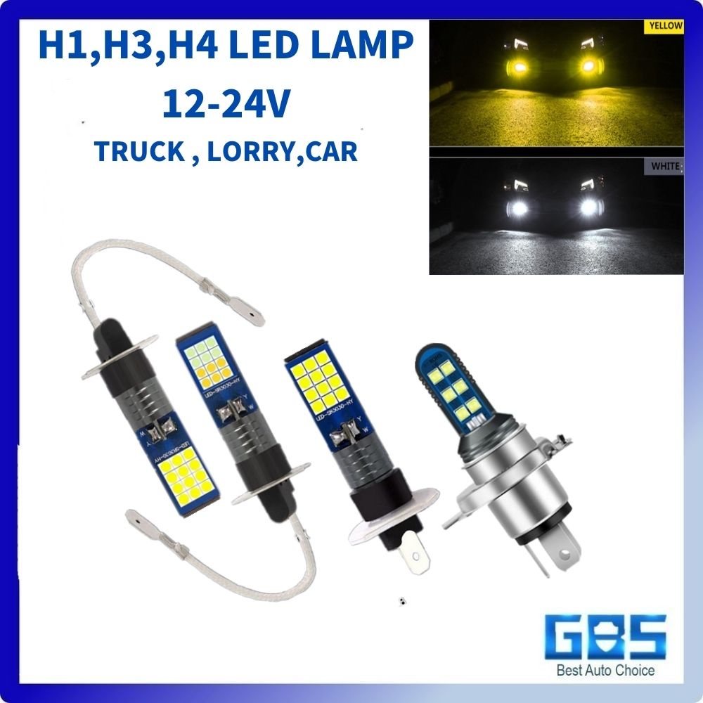 GBS CAR LED H1, H3, H4 BULB LED SMD3030 YELLOW WHITE 8-80V LED FOG ...