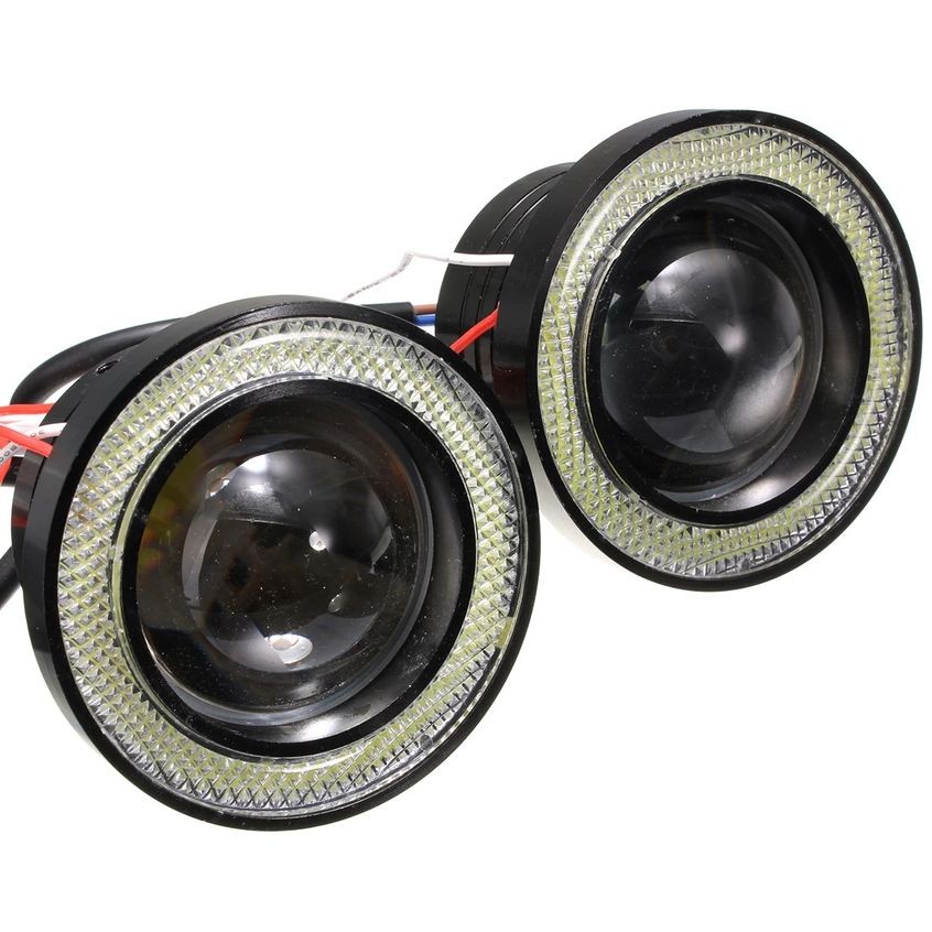 Universal Fog Lamp Light COB Led with Angel Eyes Halo Ring | Shopee ...