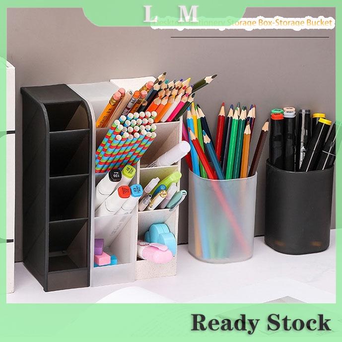 Tabletop Box Transparent Pen Holder with Simplicity and Oblique Multi ...