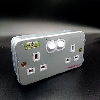 Metal Clad Industrial Double (2 Way) Single (1 Way) Switch Socket 13 Amp 3 Pin Switch Socket ...