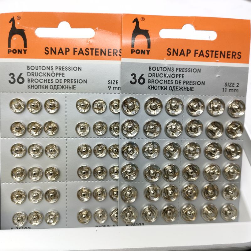Pony Snap Fasteners /Butang Ketip /Butang Katup 9mm & 11mm(Made In ...
