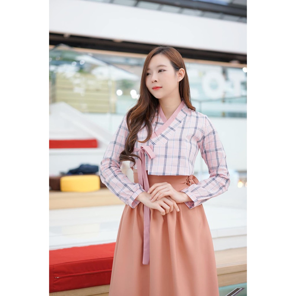 [Premium Crop Scott Soft Pink] Boraunnii Traditional Hanbok Modern ...