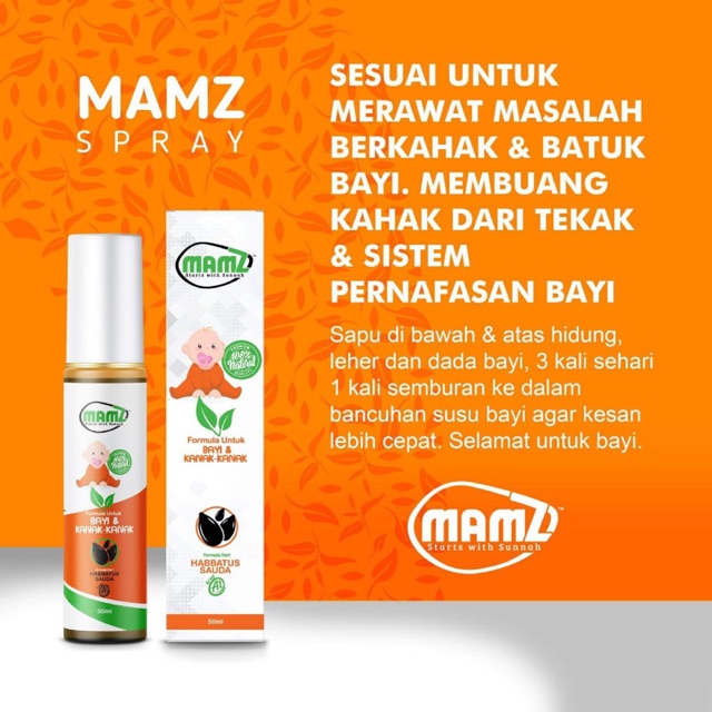 🔥ORIGINAL Hq🔥BUY 1 FREE 3🎁😱 Mamz Spray Merawat Batuk Kahak Selsema Bayi ...