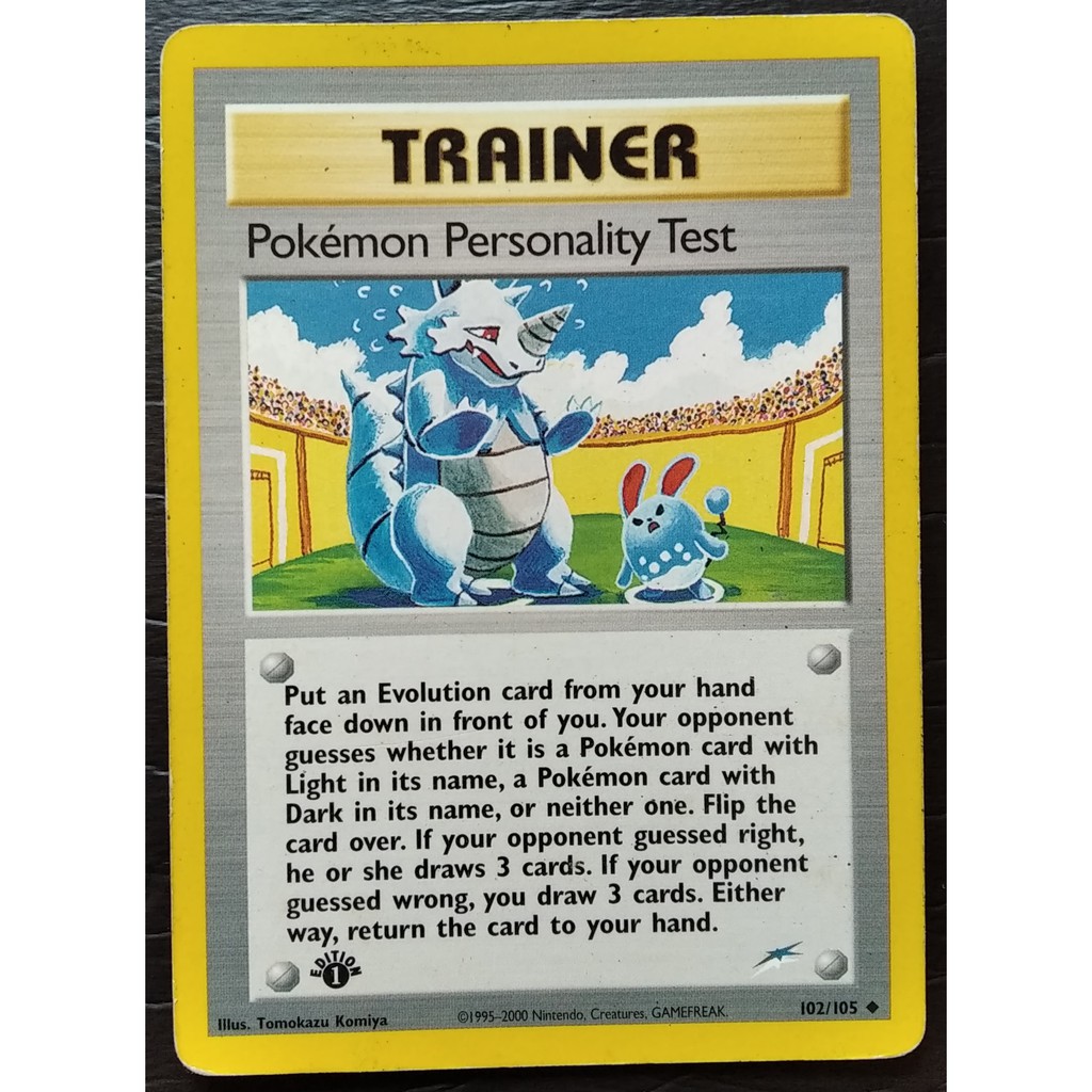 1st Edition Trainer Pokemon Personality Test 102/105 Neo Destiny Single ...